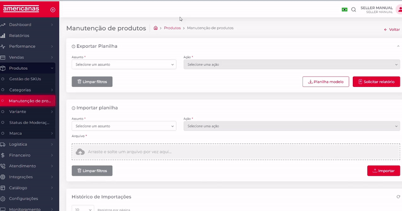 como cadastrar um produto manualmente